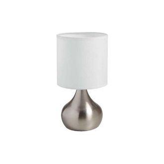 Millumine 2 Lampes De Chevet Tactile Ida Chrome Mat Abat-jour Blanc