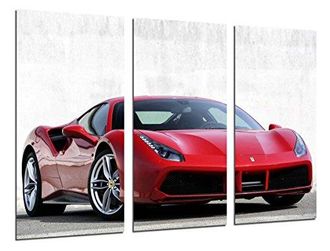 Cuadros Cámara Wandbild - Bild Auto Sport, Ferrari Rot, 97 x 62 cm, Holzdruck - XXL Format - Kunstdruck, 26385