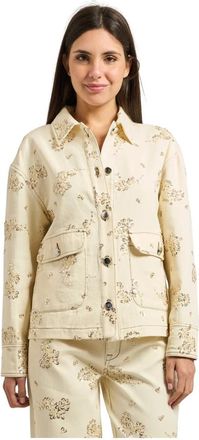 Manila Grace Femme, Vestes, Beige, Taille: 40 FR Veste Enti&egrave;rement Florale