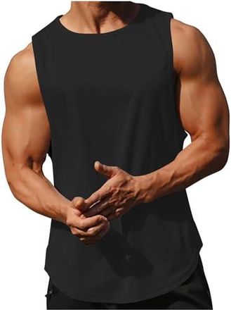 Generic D&eacute;bardeur de sport l&eacute;ger pour homme, couleur unie, &eacute;l&eacute;gant, classique, respirant, confortable, d&eacute;contract&eacute;, sans manches, pour la gym, la course &agrave; pie