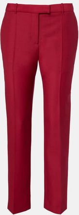 Alexander McQueen Pantalon slim raccourci en laine et mohair