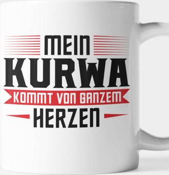 Generic Kurwa Tasse Polen Polnische Wort Pole Poland Polin Polnische Flagge - mein Kurwa kommt von ganzem Herzen Kaffeebecher
