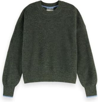 Scotch & Soda Pull à col Rond Pelucheux pour Femme, Thym Mela U361, S