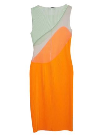 Stella McCartney robe mi-longue &agrave; design colour block - Orange