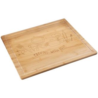 KESPER | Buffetplatte/Herdabdeckplatte mit Einbrand, Material: Bambus, Ma&szlig;e: 56 x 50 x 4 cm, Holzst&auml;rke: 1,6 cm, Farbe: Braun | 58598 13