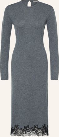 Maje Strickkleid Mit Spitze grau