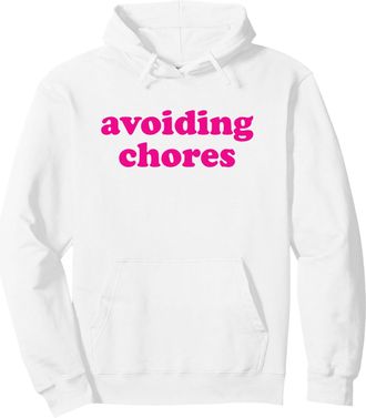 BDAZ Avoiding Chores rosa Schriftzug Funny Tired Mom Parenting Pullover Hoodie