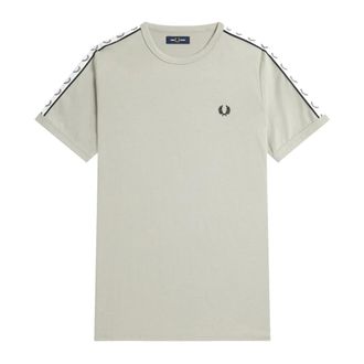 Fred Perry Ringer-T-Shirt mit Lorbeerkranz-Tape - - Tops - Herren - Grau - 2XL