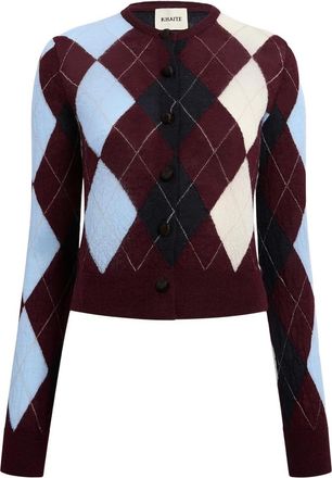 Khaite Charli Cardigan mit Argyle-Muster - Rot