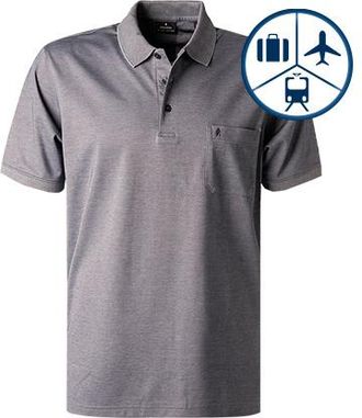 Ragman Herren Polo-Shirt grau Baumwoll-Jersey