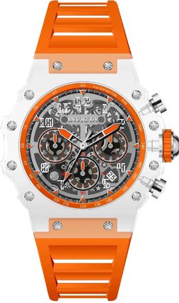Invicta Racing 69679 Herrenuhr - Quarzwerk - Acryl mit silbernem Zifferblatt - 43 mm