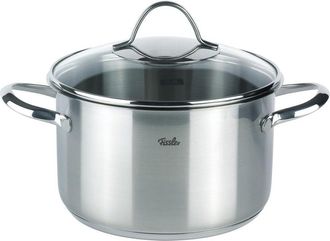 FISSLER Paris/Edelstahl-Topf (3,6 L - &Oslash; 20 cm) Kochtopf mit Glas-Deckel, Sch&uuml;ttrand, energiesparend - Induktion
