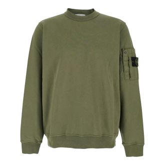 Stone Island Homme, Sweatshirts et sweats &agrave; capuche, Vert, Taille: M SweaT-shirt ras du cou coupe classique