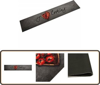 vidaXL K&uuml;chenteppich Waschbar Kochen 60x300 cm Samt - K&uuml;chenl&auml;ufer - Samt - Kochmatte - Laufmatte - Anti-Rutsch