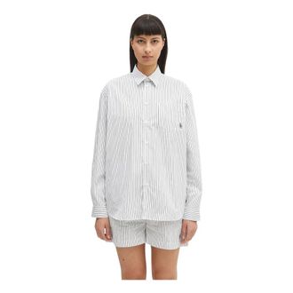 Sporty & Rich SRC Gestreiftes Oversized Hemd - - Blouses & Shirts - Damen - Wei&szlig; - XS
