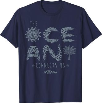 Disney Moana The Ocean Connects Us Text Poster T-Shirt