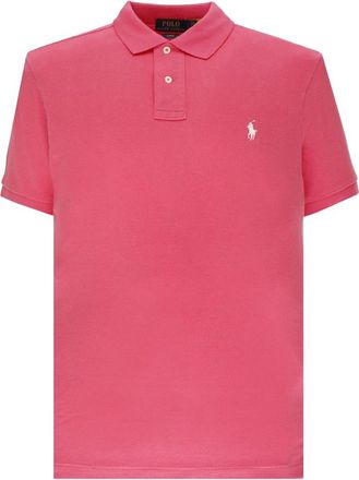 Ralph Lauren Homme, Tops, Rose, Taille: L Polo Piqu&eacute; Slim &agrave; 2 Boutons