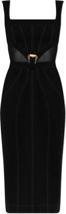 Versace Jeans Couture Femme, Robes, Noir, Taille: 36 FR Robe en jean avec empi&egrave;cements transparents &agrave; la taille