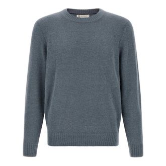 Brunello Cucinelli Alpaka-Mischung Pullover - - Knitwear - Herren - Blau - 3XL