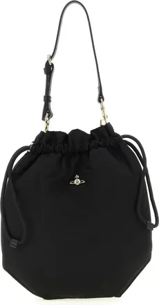 Vivienne Westwood Femme, Sacs, Noir, Taille: ONE Size Sac bandouli&egrave;re &agrave; cordon de serrage avec motif Orb