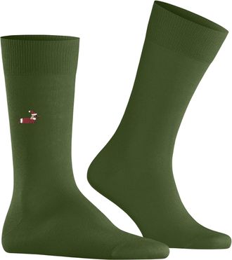 Burlington Herren Socken Lord M So Baumwolle gemustert 1 Paar, Gr&uuml;n Fir Green 7656 Brit Style, 40-46