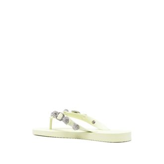 Balenciaga Crystal-Embellished Thong Sandals - Green