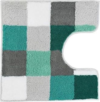 Kleine Wolke WC-Vorleger Caro Petrol 55 x 55 cm mit Ausschnitt