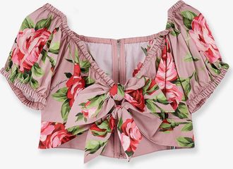 Dolce & Gabbana Cotton top with iconic print - DOLCE & GABBANA - gender_Woman