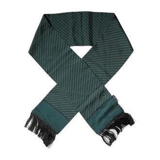Dolce & Gabbana Luxuri&ouml;ser Seidenschal mit Fransen - - Accessories - Herren - Gr&uuml;n - ONE SIZE