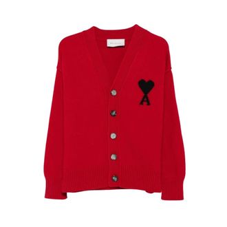 Ami Femme, Pulls, Rouge, Taille: 36 FR Cardigan Ami De Coeur