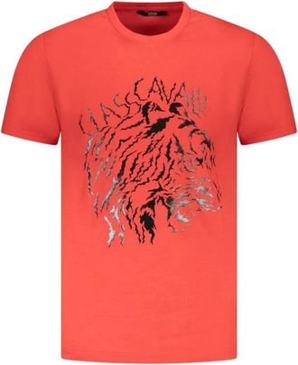 Cavalli Rotes Grafik-T-Shirt - - Tops - Herren - Rot - L