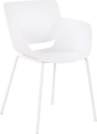 Clp Stuhl Alpena I Outdoorstuhl absolut wetterfest und UV-beständig I Stuhlgestell aus pulverbeschichtetem Stahl I Sessel für draußen, Farbe:weiß