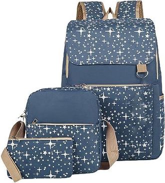 Generic Sac &agrave; dos en cuir pour femme, sac &agrave; dos, sac &agrave; main, sac &agrave; stylos, sac &agrave; dos cartable pour femme, bleu, taille unique