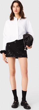 Maje Short Trompe LOEil Brod&eacute; - Noir - Maje