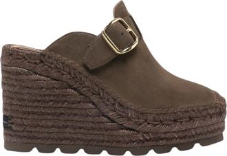 Stella McCartney Femme, Chaussures, Brun, Taille: 37 EU Gaia Suede Clogs