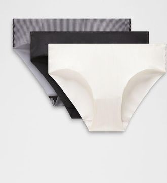 lululemon Culotte bikini InvisiWear taille mi-haute Trio pour Femmes - Noir/Blanc/Gris - Taille M