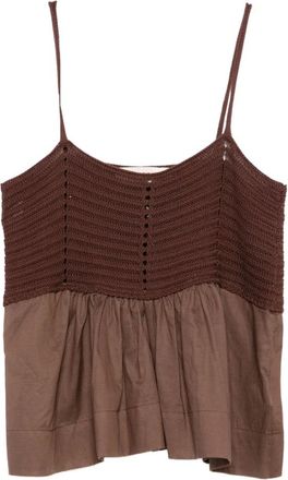 Jucca Femme, Tops, Brun, Taille: 40 FR Crochet Top