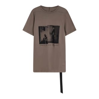 Rick Owens Homme, Tops, Gris, Taille: M T-Shirt &agrave; Manches Courtes et Col Rond