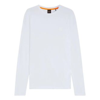 HUGO BOSS Homme, Tops, Blanc, Taille: M T-Shirt polyvalent avec Logo Patch