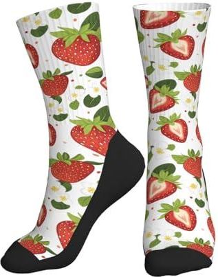 Generic Fleur De Fraisier Éclatante Femme Homme Chaussette De Travail Durabilité Chaussettes De Sport Respirant Chaussette De Course Pour Voyager Marche Rando