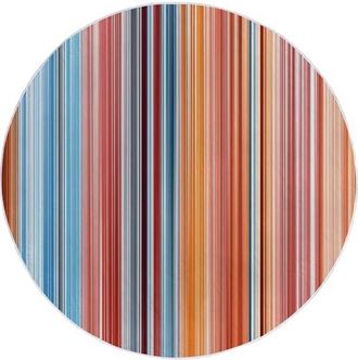 Generic Couleur Minimalisme Tapis Rond Salon, Abstrait Rayures Verticales Imprimer Tapis de Sol Décoration Antidérapant pour Chambre Cuisine Balcon Terrasse S