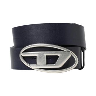 Diesel Moderner Lederg&uuml;rtel mit ovaler Schnalle - - Accessories - Herren - Schwarzk - 95 CM