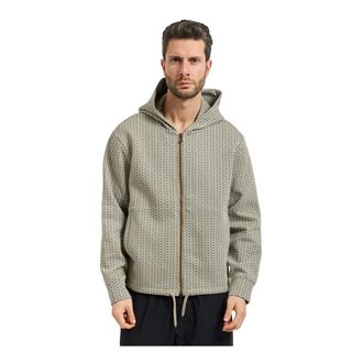 A|X Armani Exchange Homme, Sweatshirts et sweats &agrave; capuche, Beige, Taille: M SweaT-shirt zipp&eacute; avec imprim&eacute; logo all-over