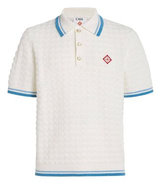 Casablanca Cotton-Blend Boucl&eacute; Polo Shirt Size M