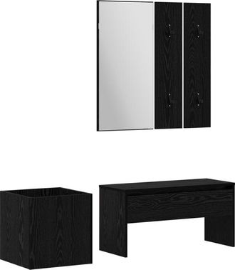 vidaXL Ensemble de meubles dentrée 5 pcs Chêne noir, Argent Vidaxl