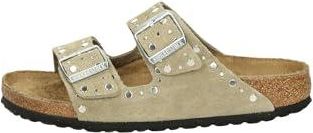 Birkenstock Arizona (Rivet) - Sandalo da Donna in Pelle Con doppia Fascia 41/Taupe-N