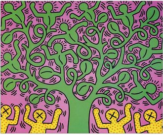 Artopweb Panneau décoratif, HARING - Arbre de Vie - 60x50