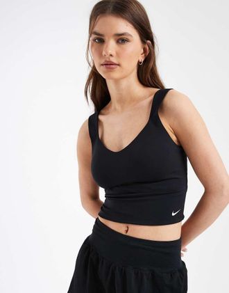Nike Pro - D&eacute;bardeur style brassi&egrave;re de sport longue en tissu Dri-FIT - Noir