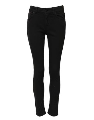 Dolce & Gabbana Womens Black Cotton Skinny Mid Waist Denim Jeans Elastane Clothing