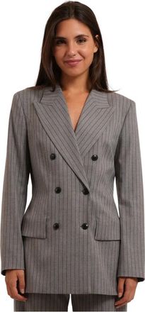 HUGO BOSS Blazer sablier coupe droite - Femme - Vestes - Gris - Taille: 36 FR